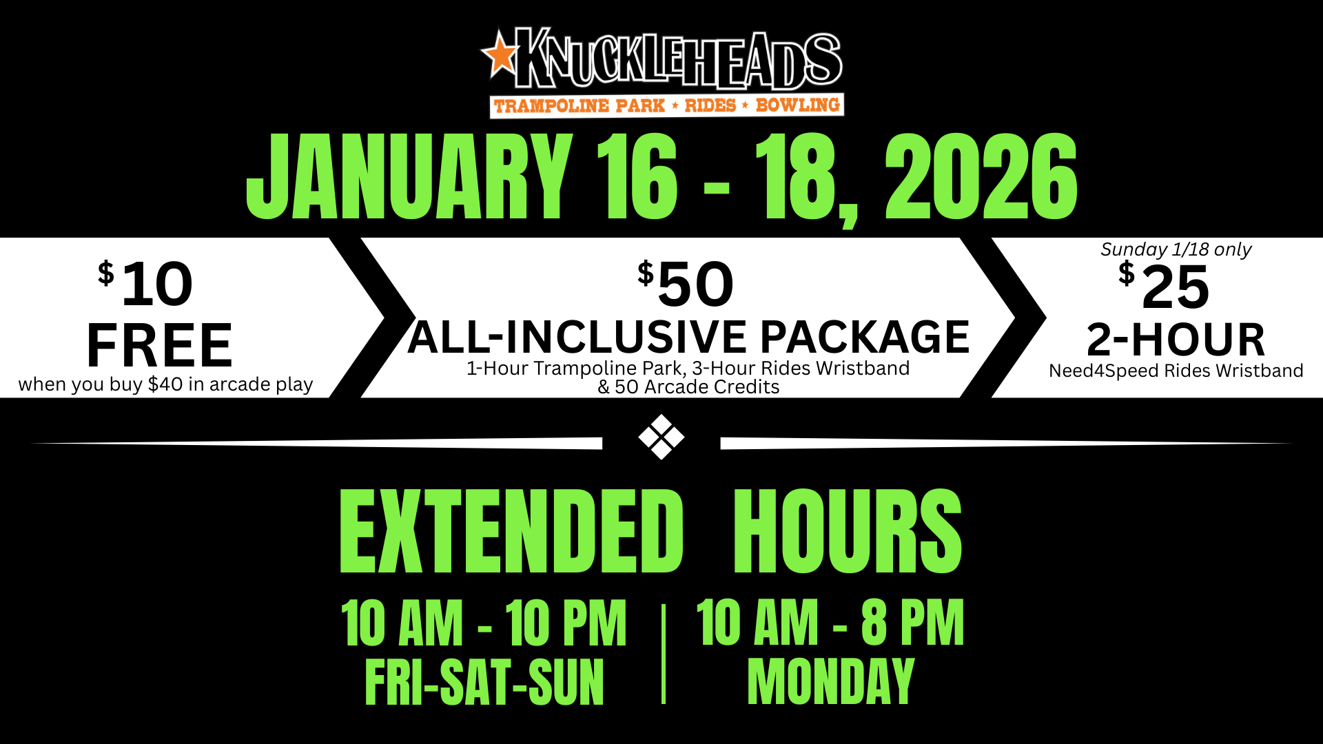 Home - KNUCKLEHEADS * TRAMPOLINE PARK * RIDES * BOWLING Knuckleheads ...